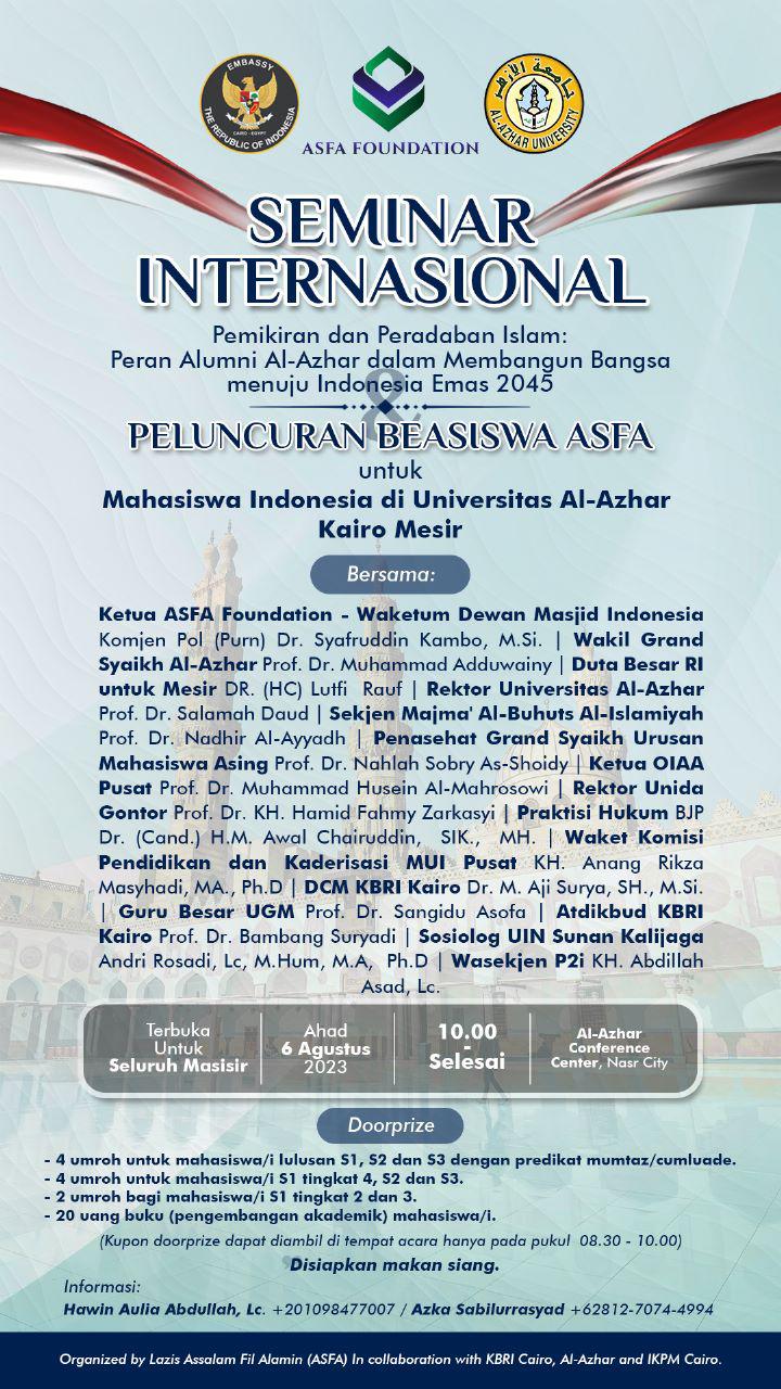 PRESS RELEASE: Grand Launching Beasiswa Lazis ASFA & Seminar Pemikiran ...